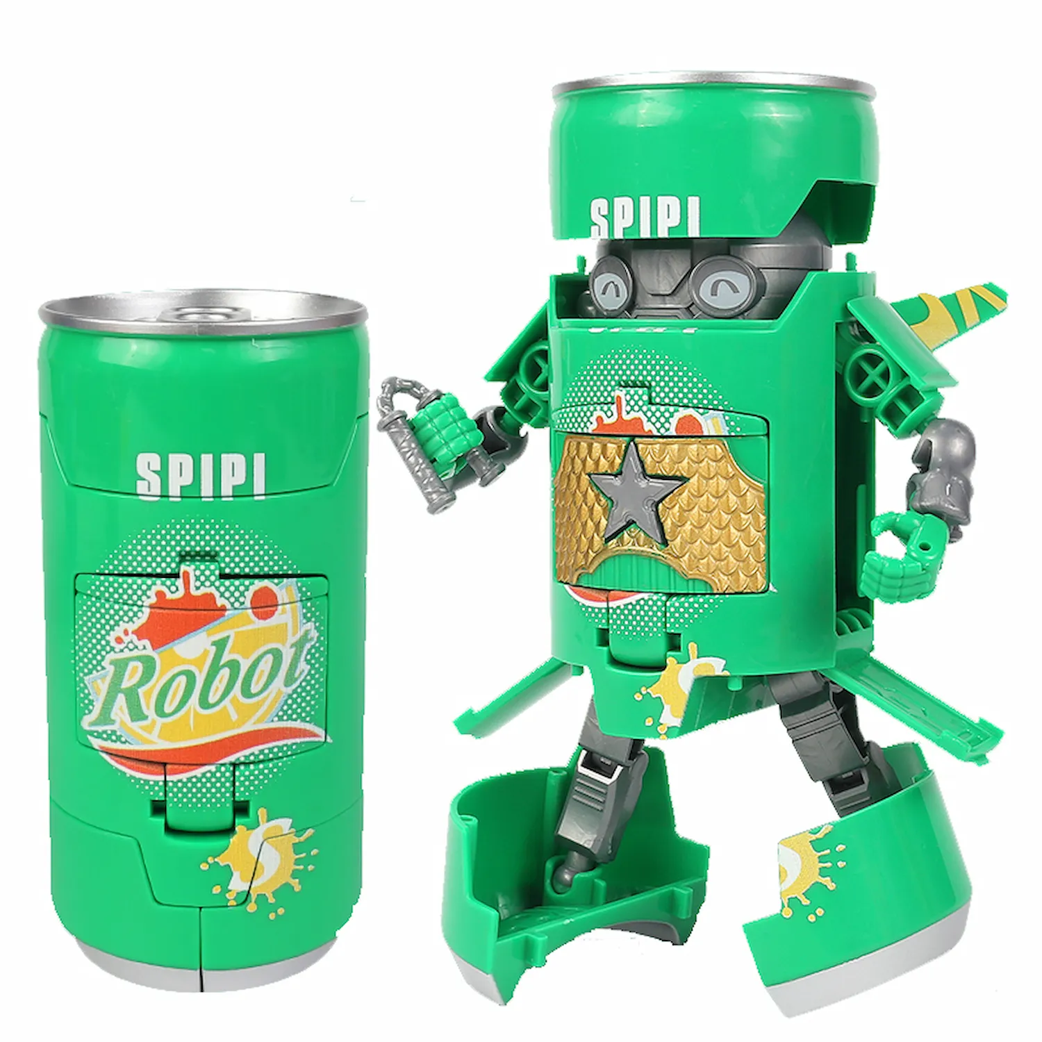 Green Transformer Toys - 7/Seven Up Sprite Soda Can Drinks
