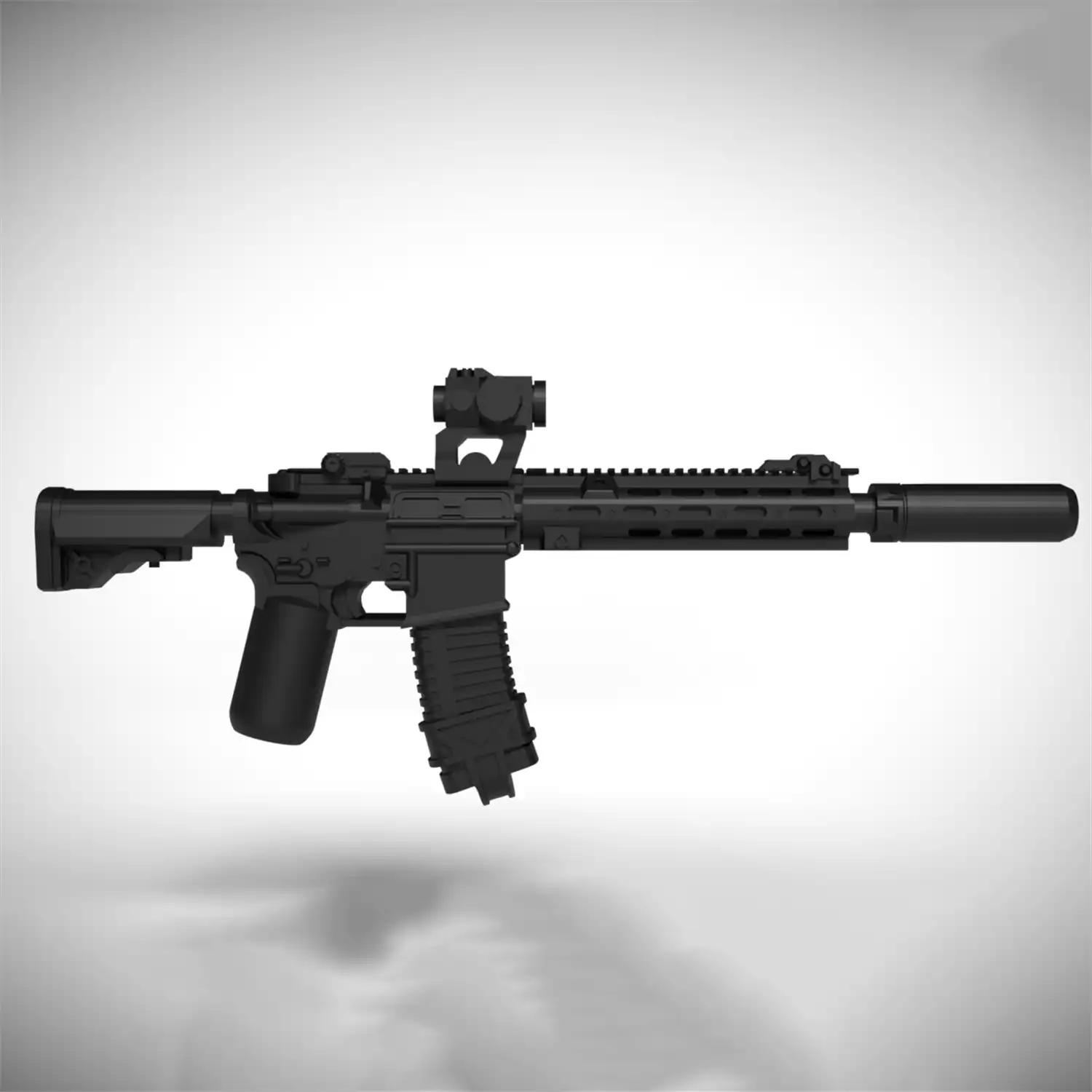 Custom Piece – HK416 assault rifle with red dot reflex sight – 3D Print ...