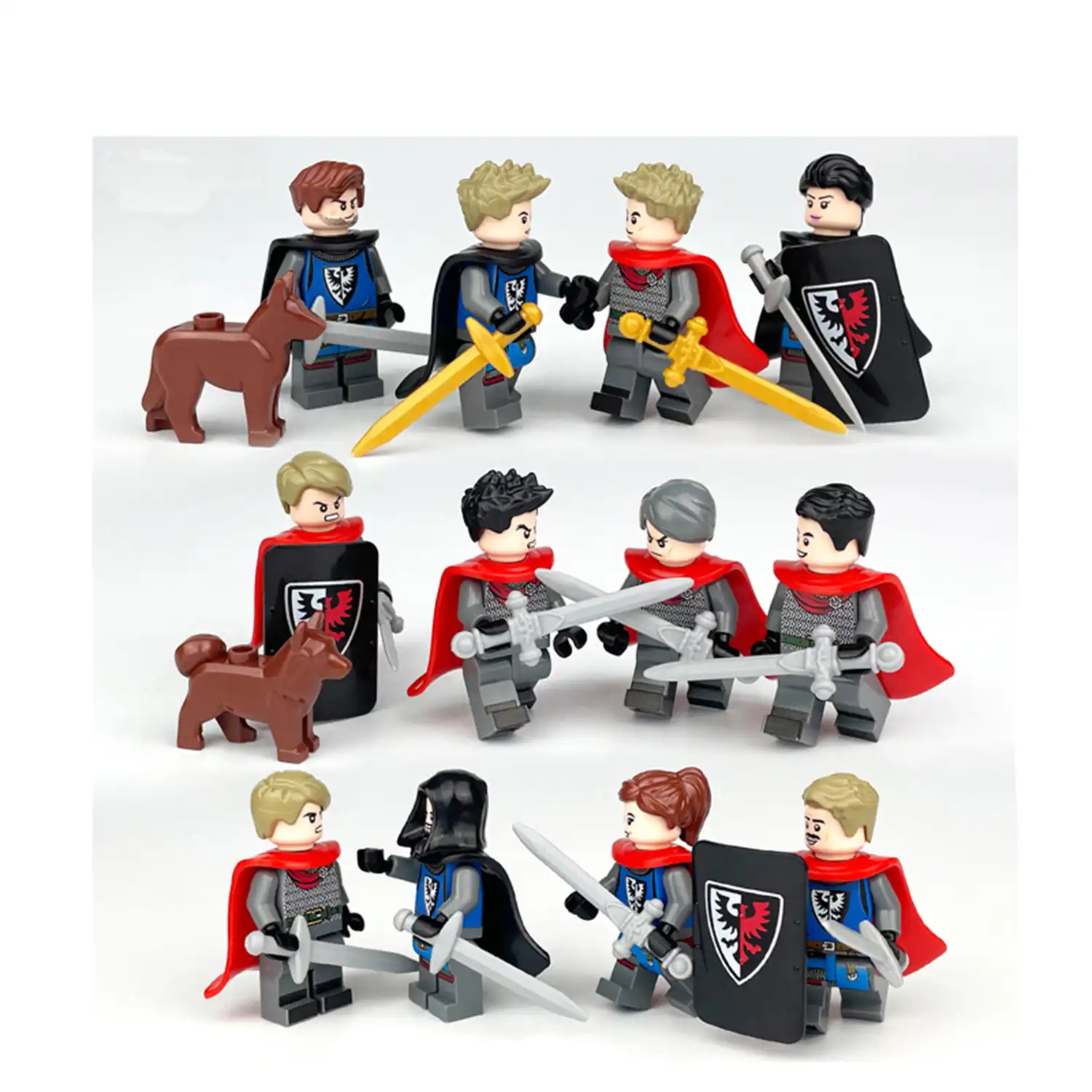 Minifigure – Roman medieval knights or soldiers blue (LEGO Alternative)