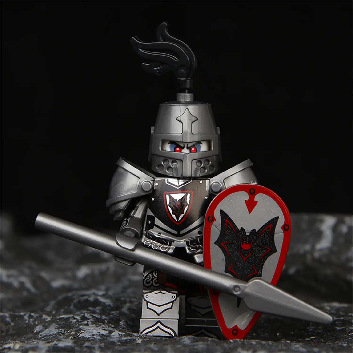 Minifigure – medieval Bat Knight (LEGO Alternative)