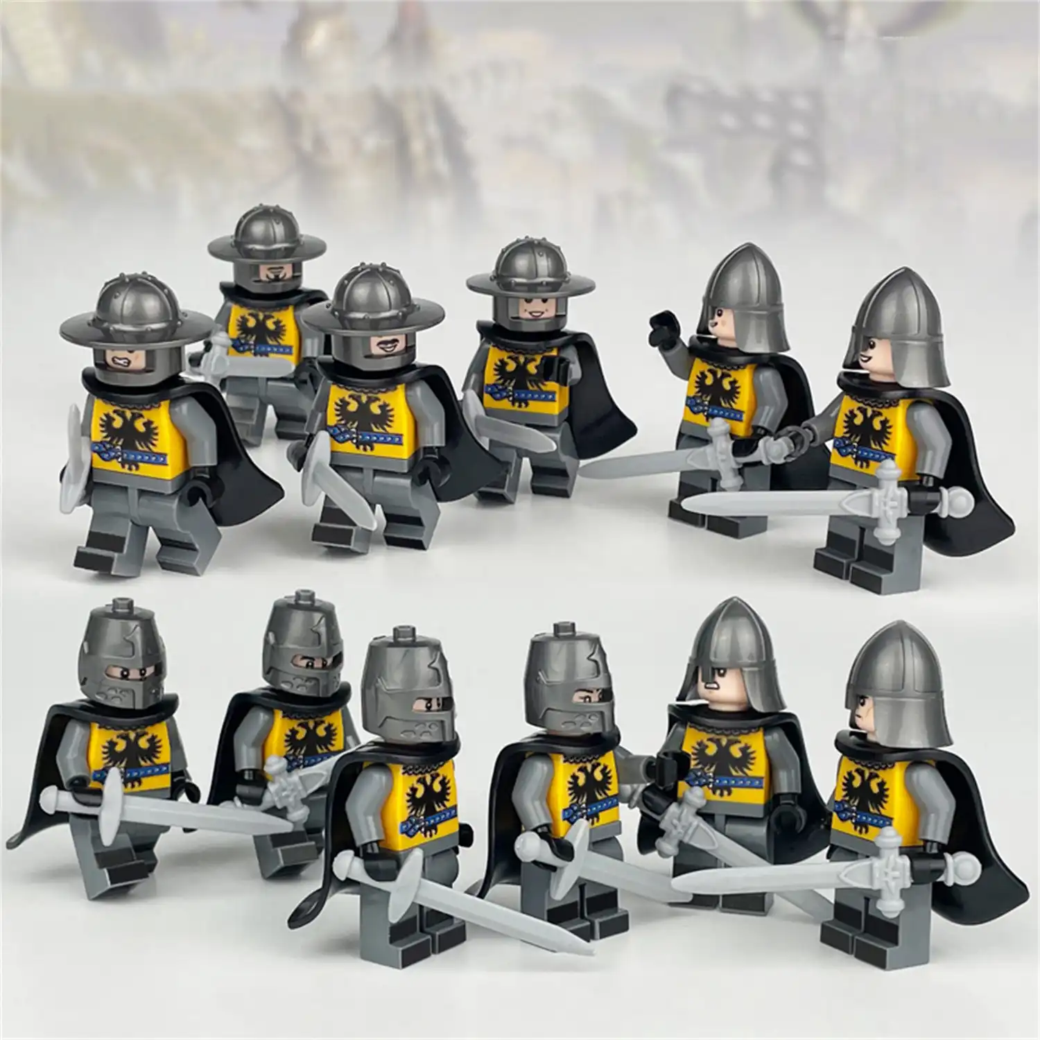 Minifigure – medieval knights or soldiers black (LEGO Alternative)