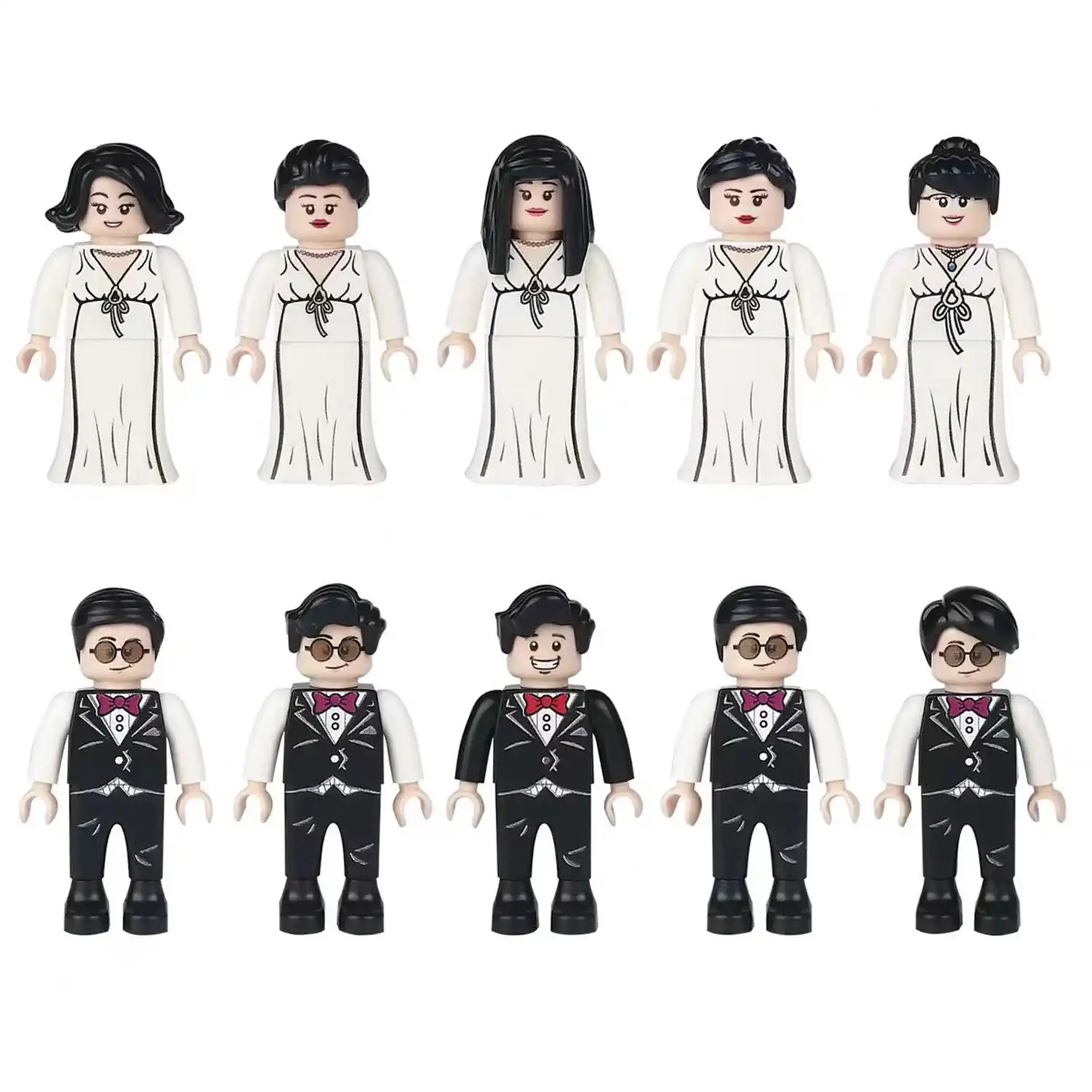 Minifigures – bridesmaids and groomsmen (LEGO Alternative)