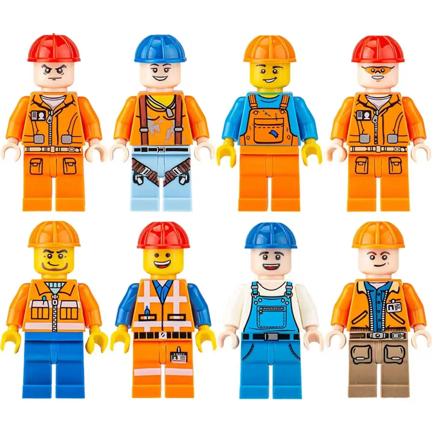 Minifigures – construction workers and engineers (LEGO Alternative)