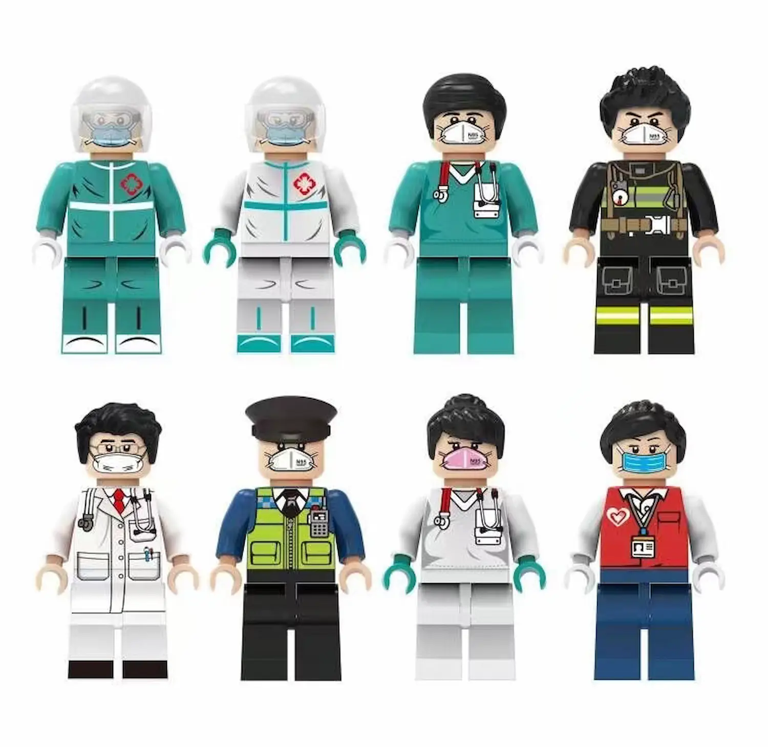 Minifigures – emergency and healthcare professionals (LEGO Alternative)