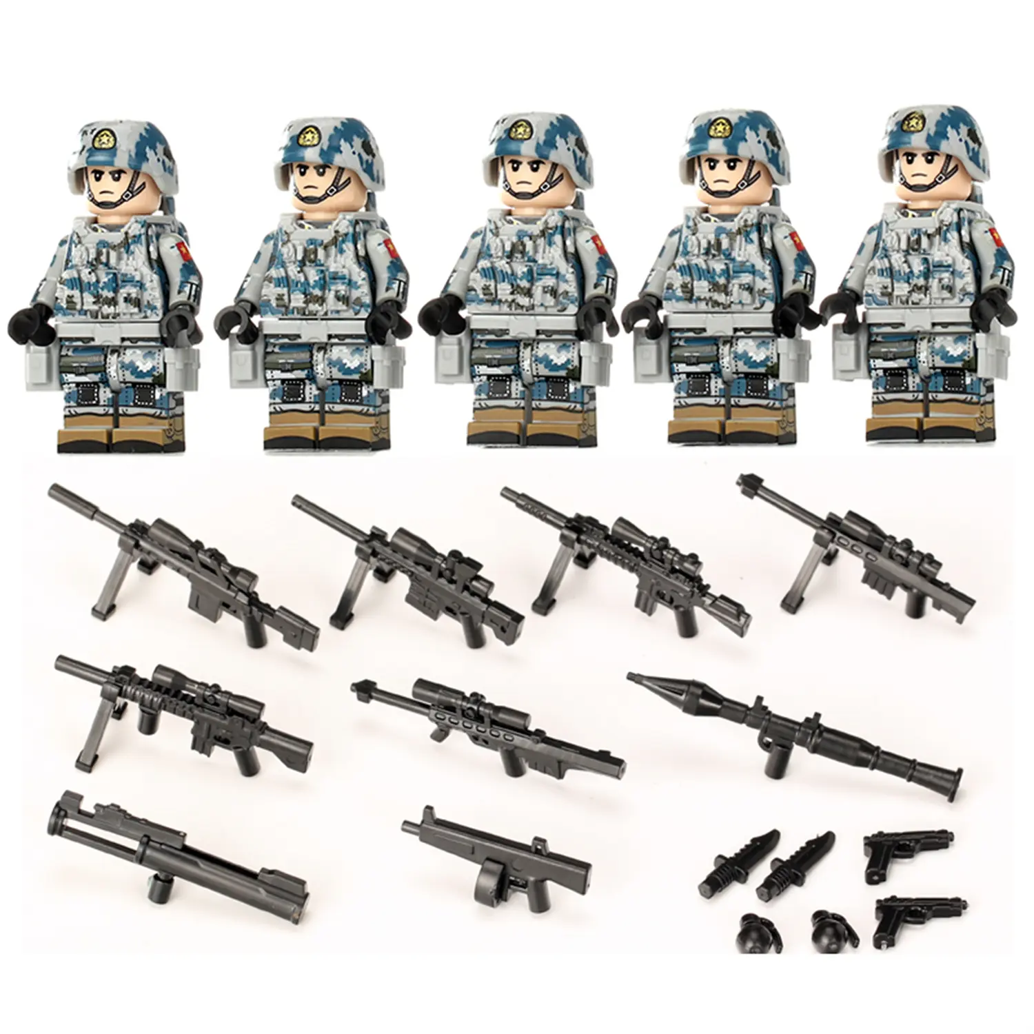 Minifigure – Chinese PLA Marine Corps with toy weapons and military ...